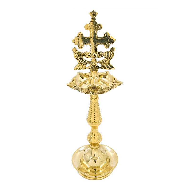 Bronze Nilavilakku With Sleeba Cross – The Coconut Store